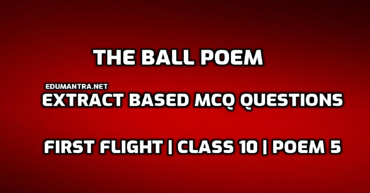 The Ball Poem Extract Based MCQ questions | Subjective | Objective ...