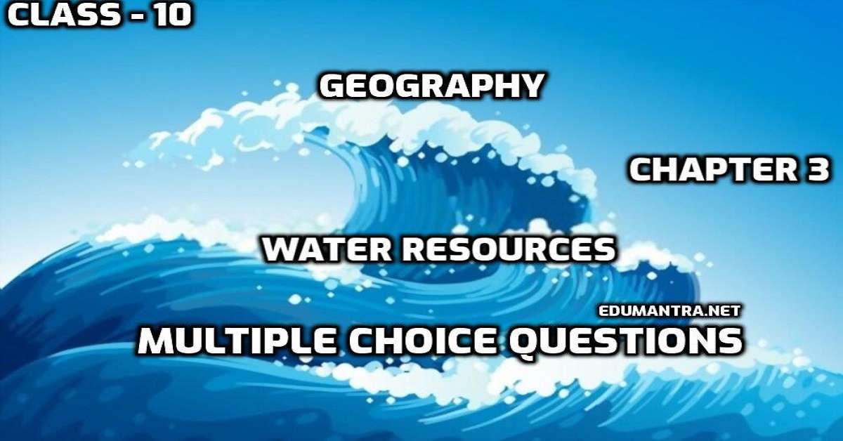 Class 10 Social Science Chapter - 3 Water Resources Geography MCQ Test