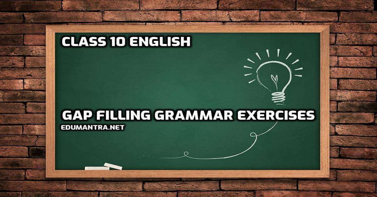 Gap Filling And Editing Grammar Exercises Class 10 English