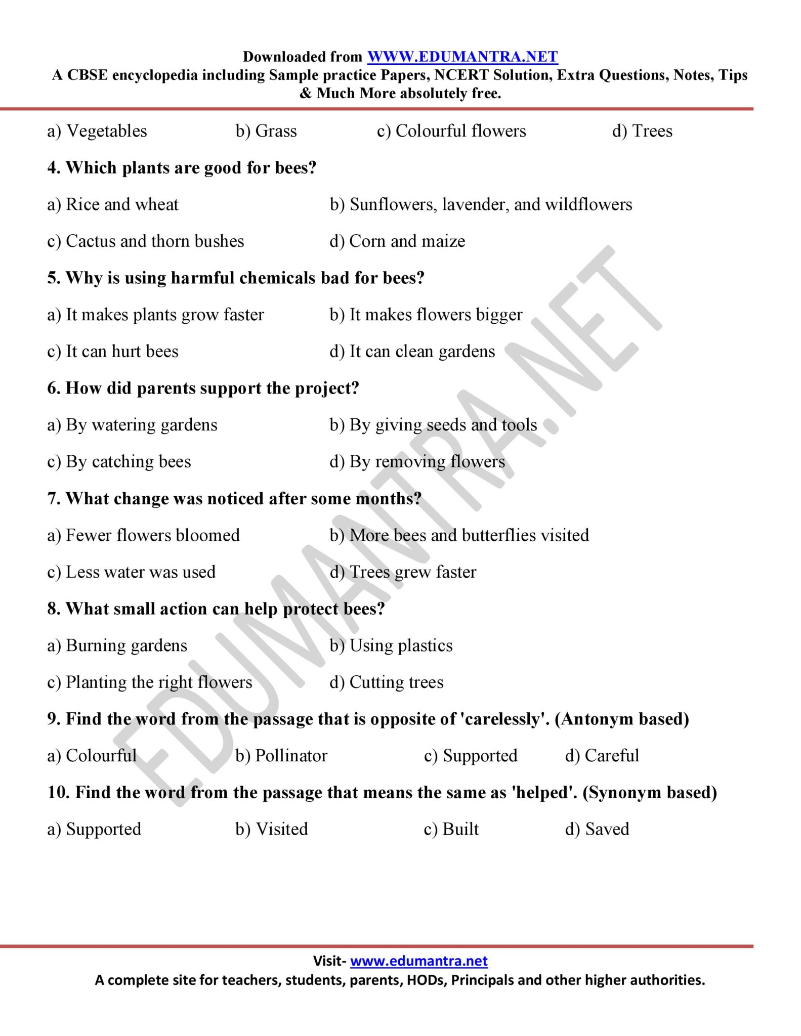 50+ Unseen Passage with MCQ for Class 7 Practice Sets with Answers