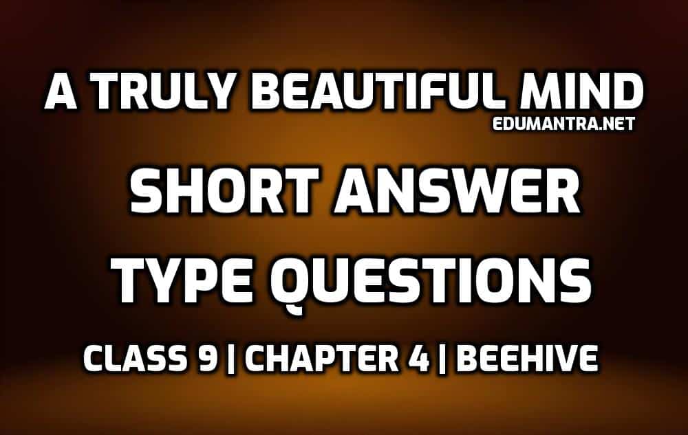 A Truly Beautiful Mind Short Questions and Answers