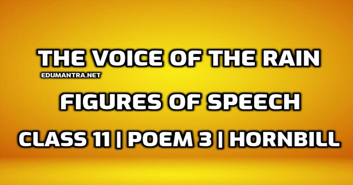 Figure of Speech in The Voice of the Rain Class 11 Hornbill In-Depth ...