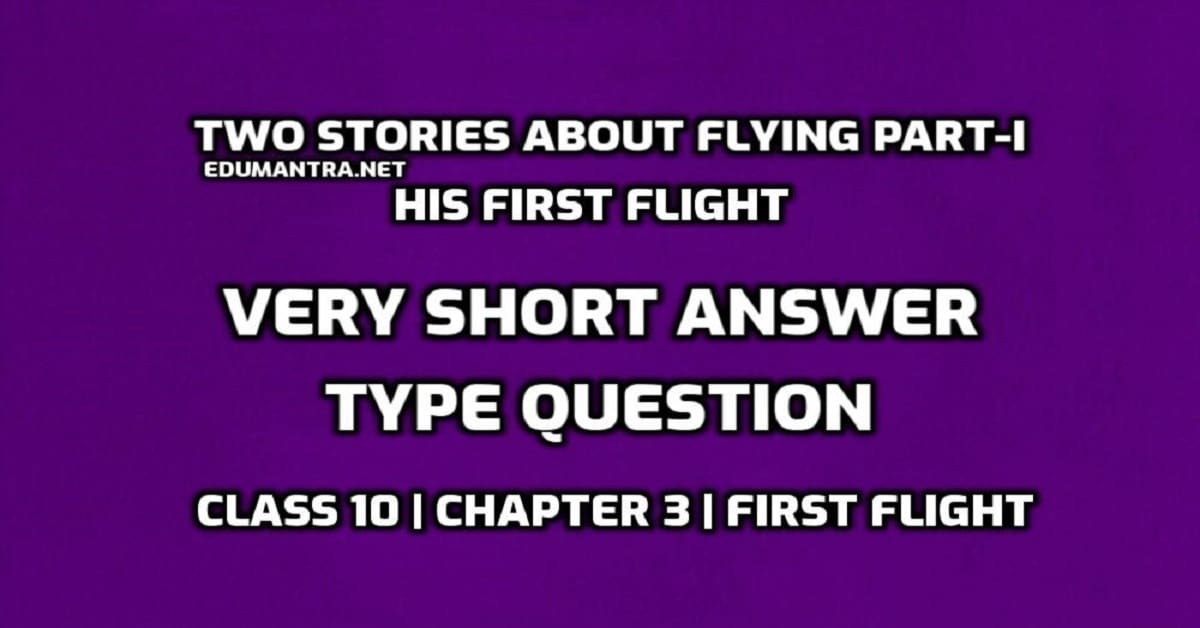 Two Stories About Flying Part-I Very Short answer Type Question ...