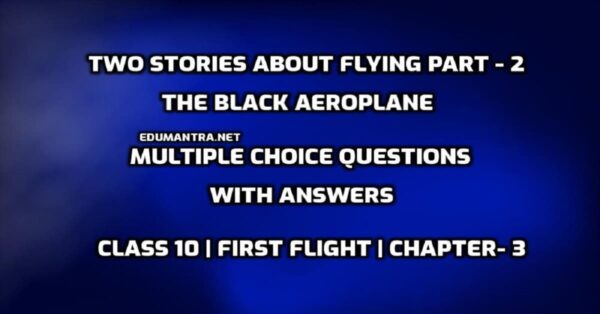 MCQs of The Black Aeroplane | Multiple Choice Questions with Answers ...