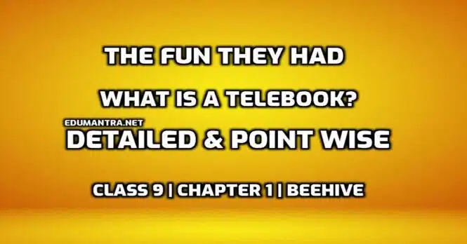 What is a telebook? The Fun they | Class 9 | Beehive | English