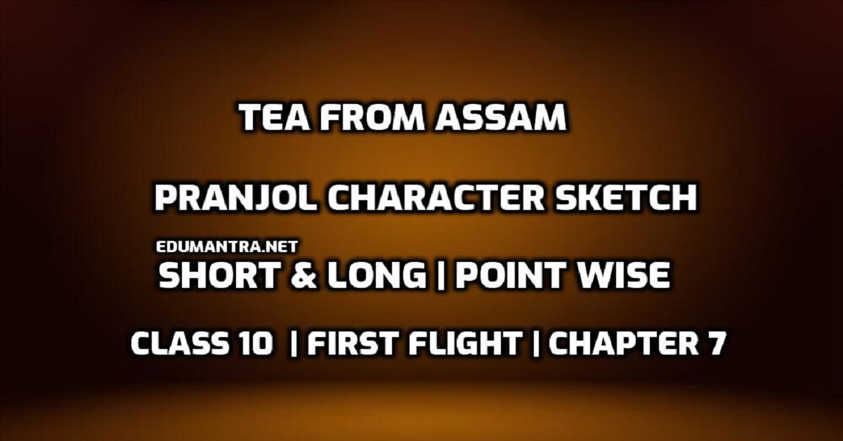 Pranjol Character Sketch | Tea From Assam | Class 10 | First Flight