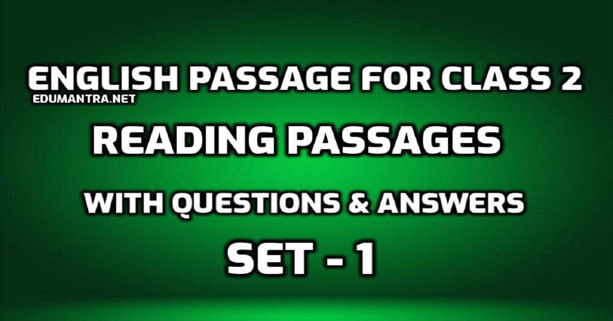 50 + Best English Comprehension Class 2 | Passages with Answers MCQ ...