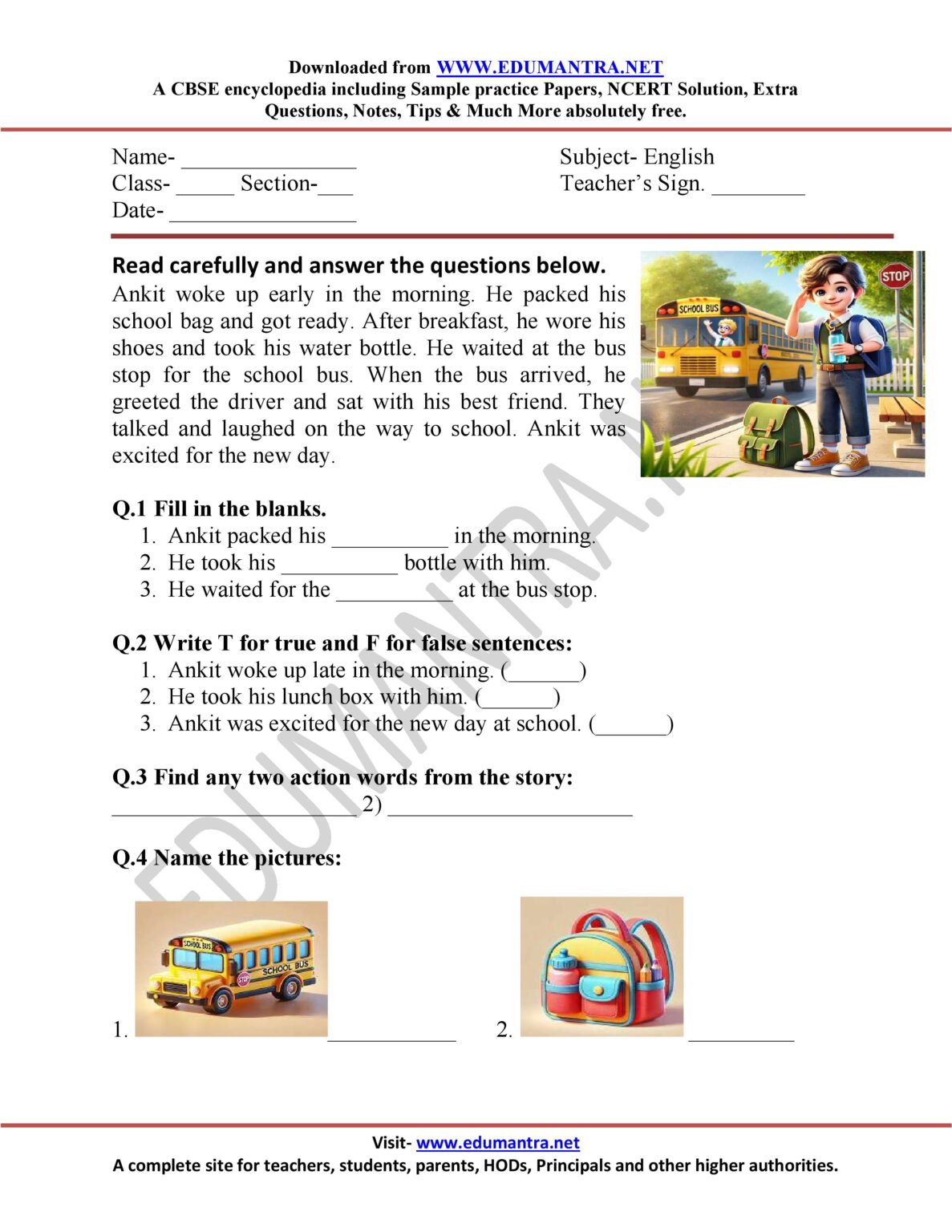50+ Best Unseen Passages for Class 2 | English Passages with Answers ...
