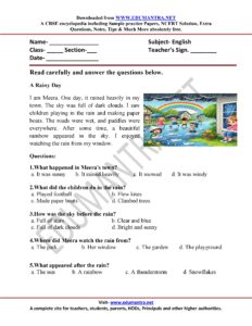 50+ English Passage for Class 2 | Reading Passages with Questions ...