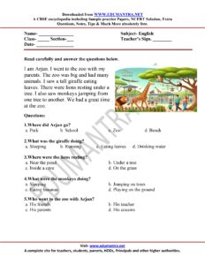 50+ English Passage for Class 2 | Reading Passages with Questions ...