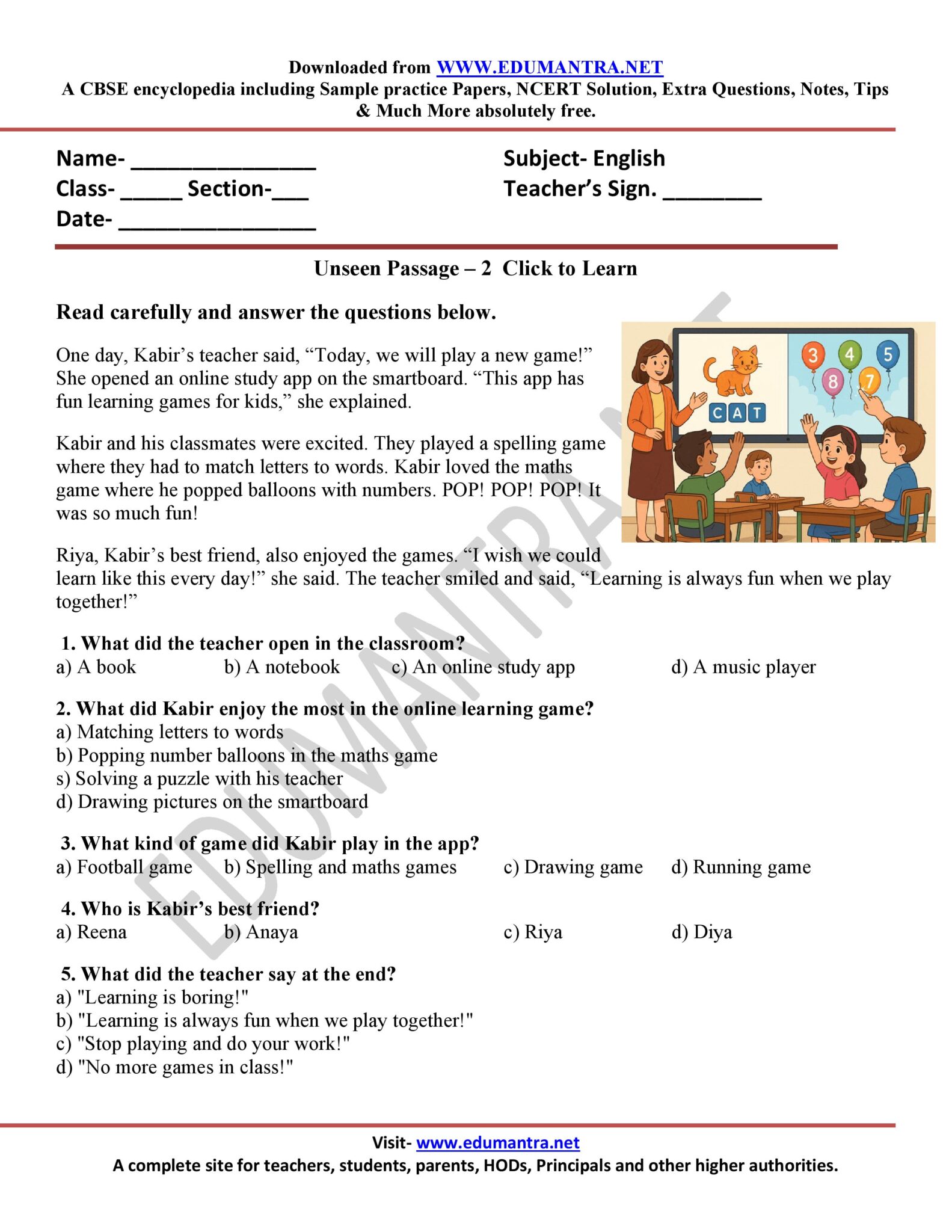 50+ Unseen Passages for Class 3 | Reading Comprehension with Questions and Answers | MCQ Based