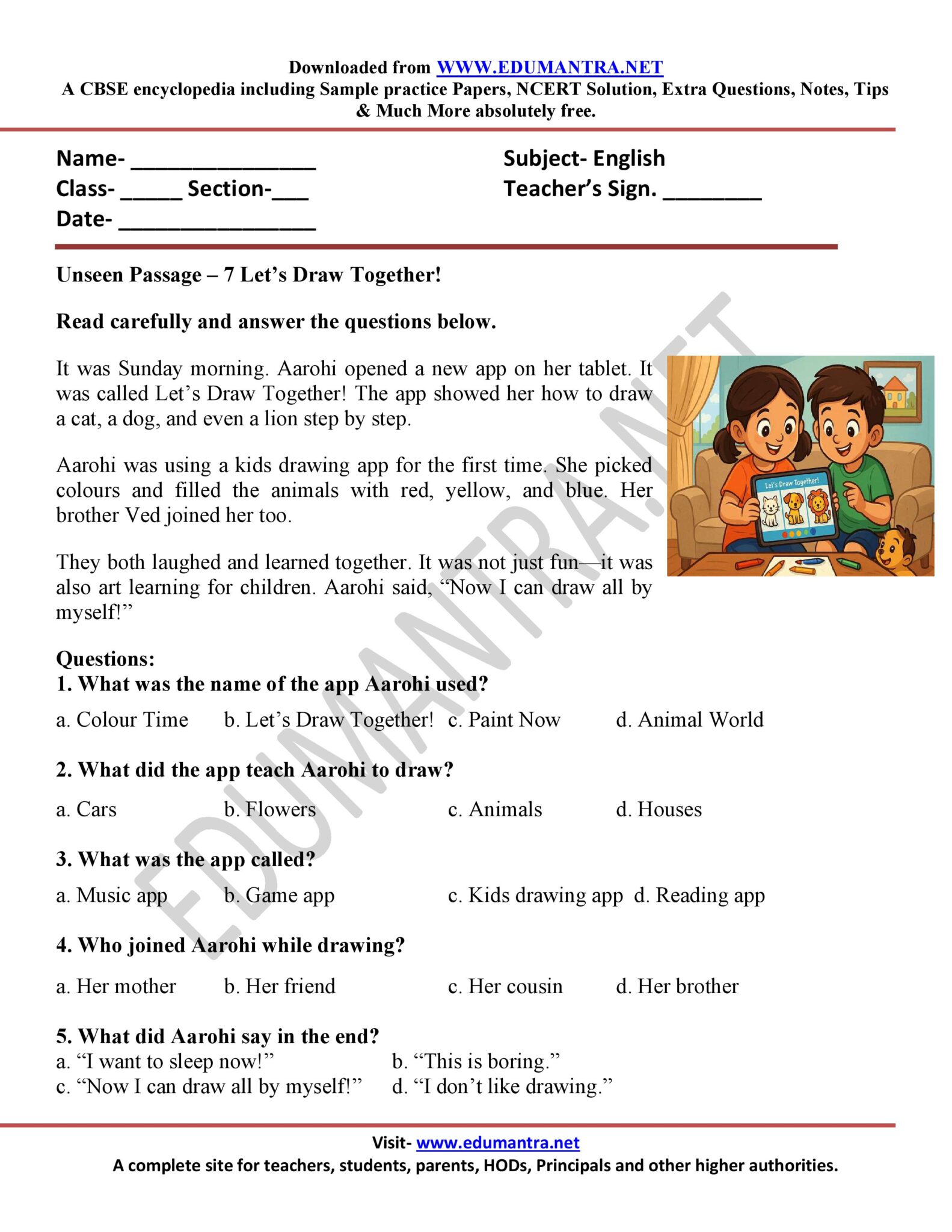 50+ Unseen Passages for Class 3 | Reading Comprehension with Questions ...