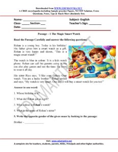 50+ Unseen Passage Class 3 with Questions and Answers | Free PDF Download