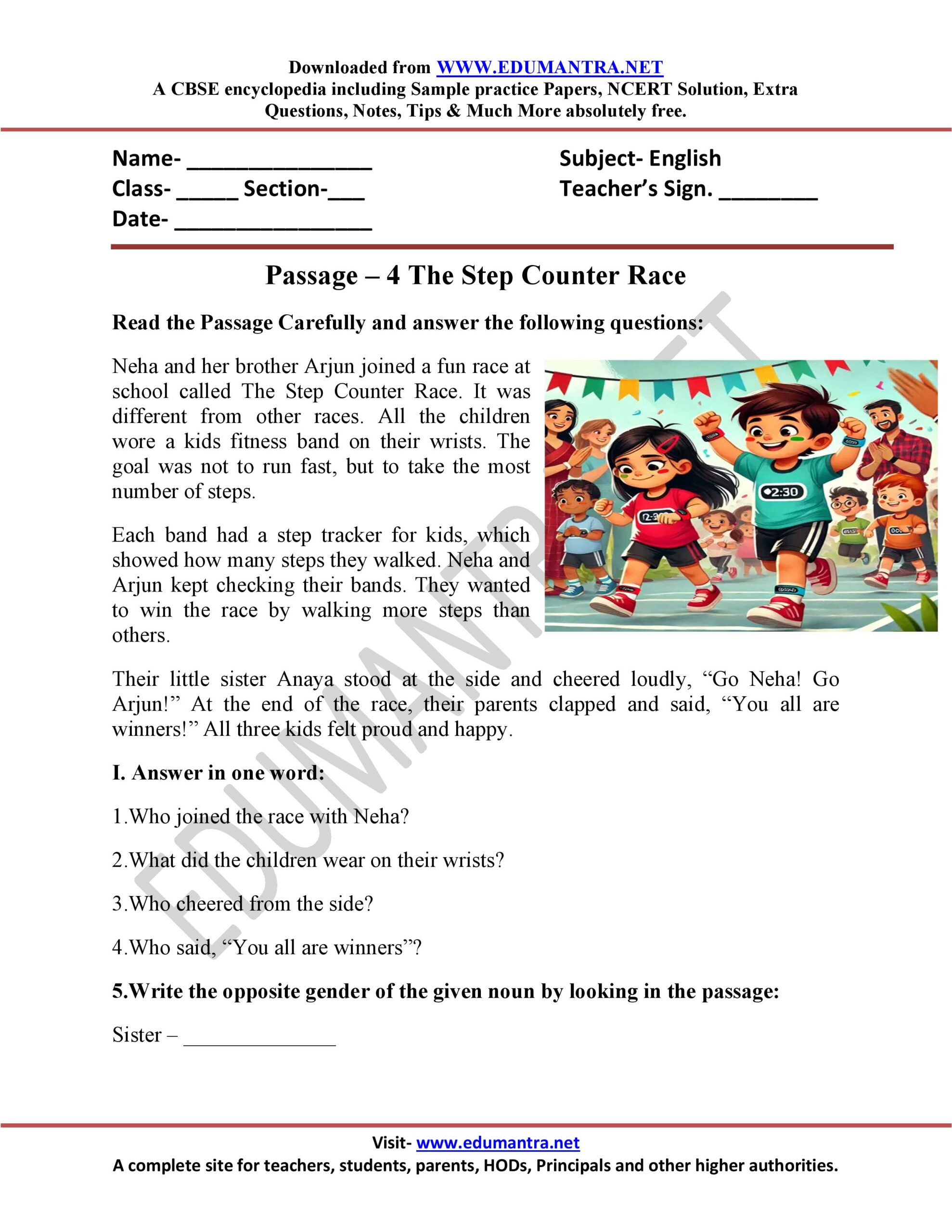 50+ Unseen Passage Class 3 with Questions and Answers | Free PDF Download