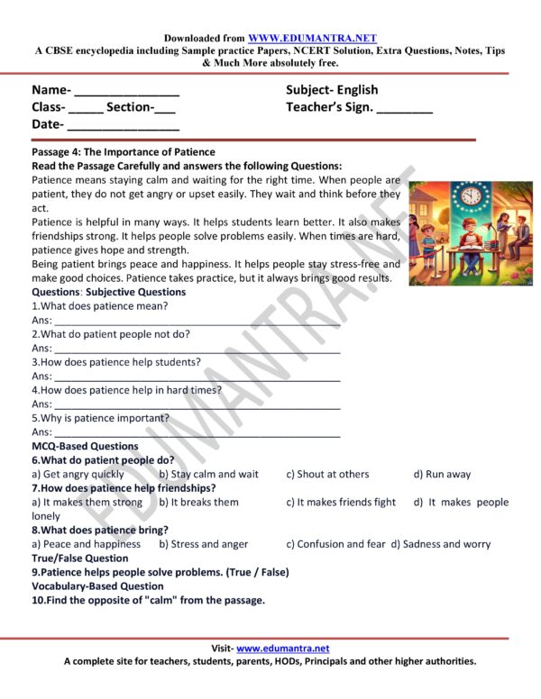 50+ Passage with Questions and Answers for Class 5 | Short & Small SET- 5