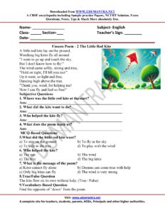 10+ Best Poem Comprehension for Class 5 | Unseen Poem with Questions ...