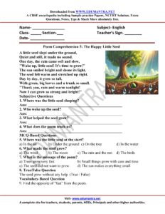 10+ Best Poem Comprehension for Class 5 | Unseen Poem with Questions ...