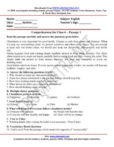 50 + Comprehension for Class 6 Passages | MCQ | Subjective | Exercises ...