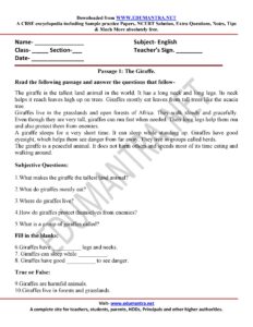 50+ Comprehension Class 6 English Questions and Answers | Comprehension ...
