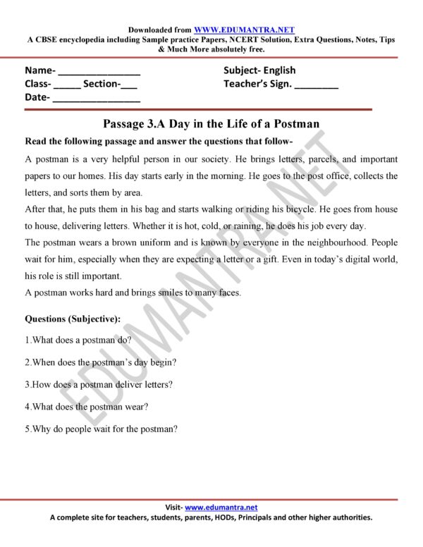 50+ Reading Comprehension for Class 6 with Answers | Practice Reading ...