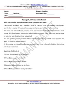 50+ Reading Comprehension for Class 6 with Answers | Practice Reading ...